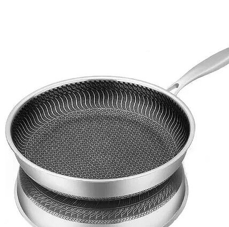 Frying Pan Honeycomb Cookware – Non-Stick Stainless Steel Pan – Green Grill